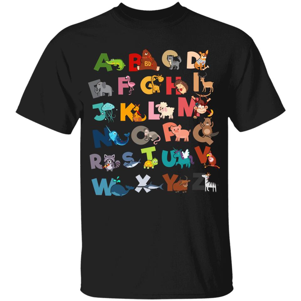 Alphabet Animal ABCs Learning for Kids Begin To Learn Shirt – TeeFonix